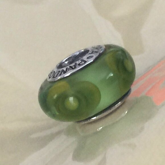 Pandora | Jewelry | Pandora Green Flowers Murano Glass Bead Last One ...